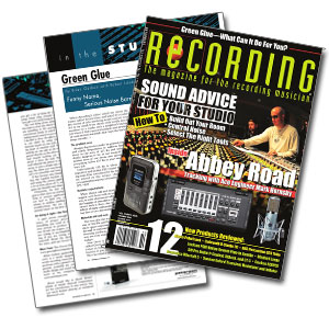 In the Studio - Recording Magazine | Soundproofing Company